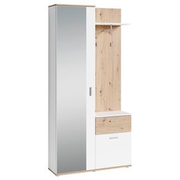 Garderobe Jakob Artisan Eiche Dekor/Wei&szlig; B: 97 cm