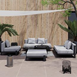 Loungegarnitur Cherry Hellgrau Outdoorstoff/Metall