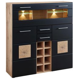 Highboard Sonate Schwarz/Eichefarben