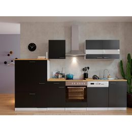 respekta K&uuml;chenleerblock LBKB310WSG Schwarz/Wei&szlig; ca. 310 cm