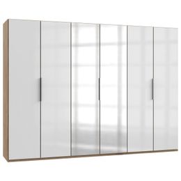 Dreht&uuml;renschrank Level 36D mit Spiegel ca. 300 cm Eiche/Wei&szlig;