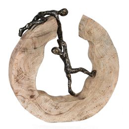 Skulptur Teamwork Hellbraun/Bronzefarben
