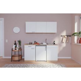 respekta Minik&uuml;che Economy m. Ger&auml;ten B: ca. 150cm Wei&szlig;/Eichefarben