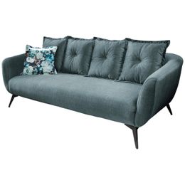 3-Sitzer-Sofa Baggio Dunkelblau/Dunkelgr&uuml;n Velours
