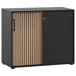 Aktenschrank Hank Schwarz/Eiche Artisan