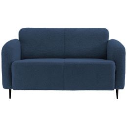 2-Sitzer-Sofa Marone Blau Teddystoff