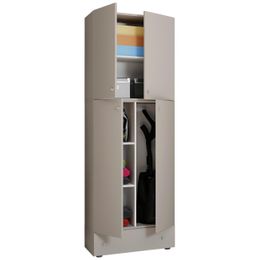 Mehrzweckschrank Lona XXL Grau ca. 70x200x39 cm