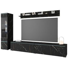 Wohnwand Vera ca. 210x130 cm Schwarz