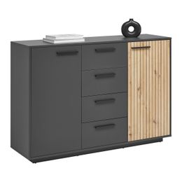 Sideboard Lukas Anthrazit/Schwarz/Eichefarben