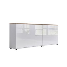 Sideboard Mailand Set 10 Wei&szlig;/Eiche