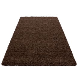 Novel Hochflorteppich Life Brown Braun ca. 120x170cm