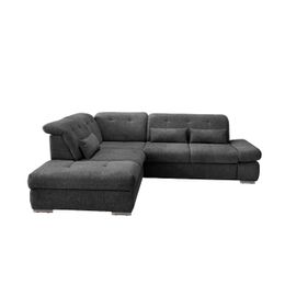Ecksofa Dalida Anthrazit Chenille mit Bettkasten