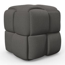 Hocker Ella Dunkelgrau Boucl&eacute;