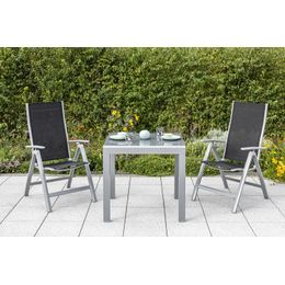 Gartenm&ouml;bel Set 3-tlg. Carrara Metall/Textil