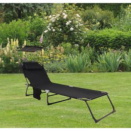 Ambia Garden Gartenliege Bindox L ca. 55x24x185 cm Schwarz