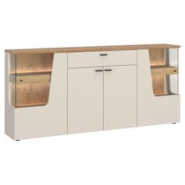 Sideboard Cut Out, B: 165cm Kaschmir/Eichefarben