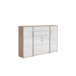 Aktenschrank Office Edition Sw Set 16 Sonoma Eiche/Wei&szlig;