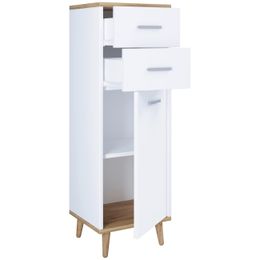 Midischrank Landos ca. 32x97 cm Wei&szlig;/Eichefarben