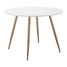 Esstisch John Wei&szlig; MDF L/B/H ca. 110/110/76 cm rund