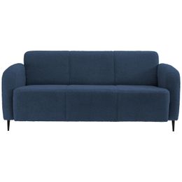 3-Sitzer-Sofa Marone Blau Teddystoff