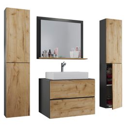 Badezimmer Lendas 5-tlg. ca. 147 cm Honigeiche/Anthr.