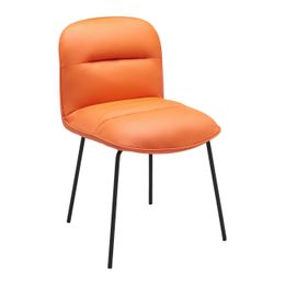 Stuhl Ellis Orange Lederlook Gepolstert