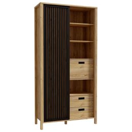 Highboard Jytana Schwarz/Eichefarben