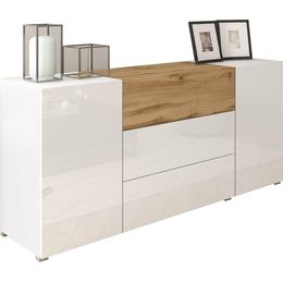 Sideboard Berlin 150 Wei&szlig;/Eiche Wotan