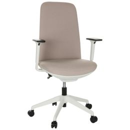 Drehstuhl Nestora Beige/Wei&szlig;