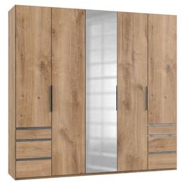 Dreht&uuml;renschrank mit Laden B: 250 cm Level, Eiche Dekor