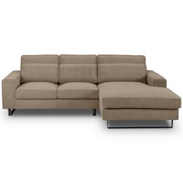 Ecksofa Bolivia Braun-Beige Cord