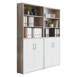Aktenschrank Office Edition Sw Set 11 Wei&szlig;/Sonoma Eiche