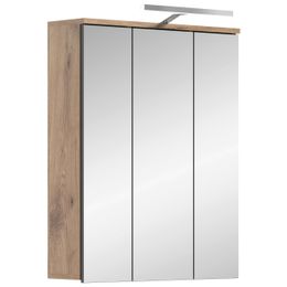 Spiegelschrank MASON Grau/ Eichefarben mit LED