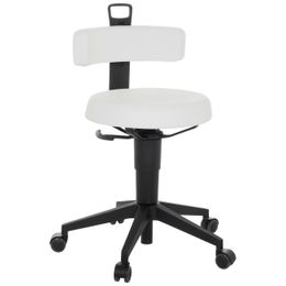 B&uuml;rohocker Top Work Flex Pu Wei&szlig;/Schwarz