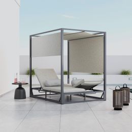 Sonnenliege Aviva Creme Outdoorstoff/Metall