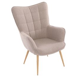 Sessel Uta Beige Webstoff