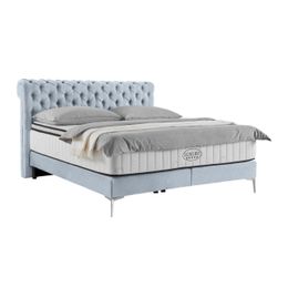 Boxspringbett Queen in Blaugrau ca. 180x200cm