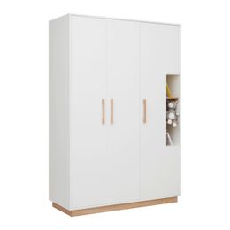 Roba Kleiderschrank Luna White in Wei&szlig;/Eiche ca. 131x194x55cm
