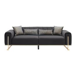 3-Sitzer-Sofa Aile in Schwarz/Goldfarben