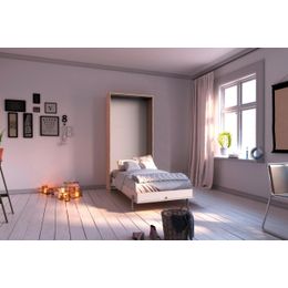 Klappbett Juist ca. 90x200 cm Wei&szlig;/Eiche