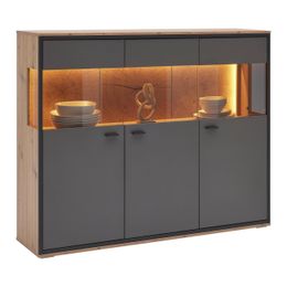 Highboard Florenz Grau/Eiche Artisan