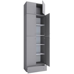 Kleiderschrank Lona XXL Grau ca. 70x240x39 cm