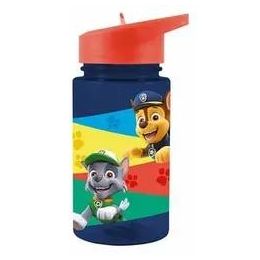 p:os Paw Patrol, transparente Trinkflasche mit integriertem Strohhalm 400 ml