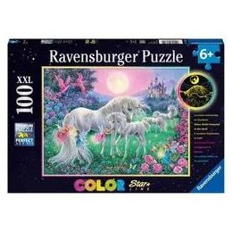 Puzzle Ravensburger Einh&ouml;rner im Mondschein 100 Teile XXL Color Starline