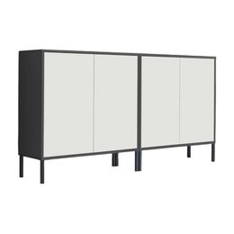 Sideboard Mailand Set 2 Anthrazit/Wei&szlig;