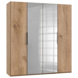 Dreht&uuml;renschrank Level 36A mit Spiegel ca. 200 cm Eiche Dekor
