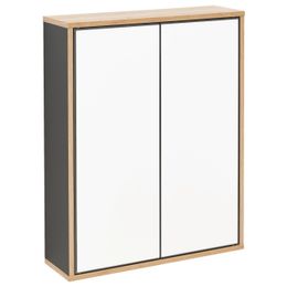 Spiegelschrank Finn 2-t&uuml;rig ca. 60x75 cm Anthrazit/Eiche