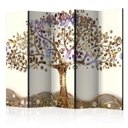 Artgeist Paravent Golden Tree II Braun/Lila
