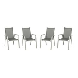 Acamp Gartensessel-Set 4tlg. stapelbar Urban Aluminium