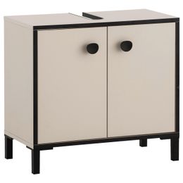 Waschbeckenunterschrank Edda Creme/Beige/Schwarz
